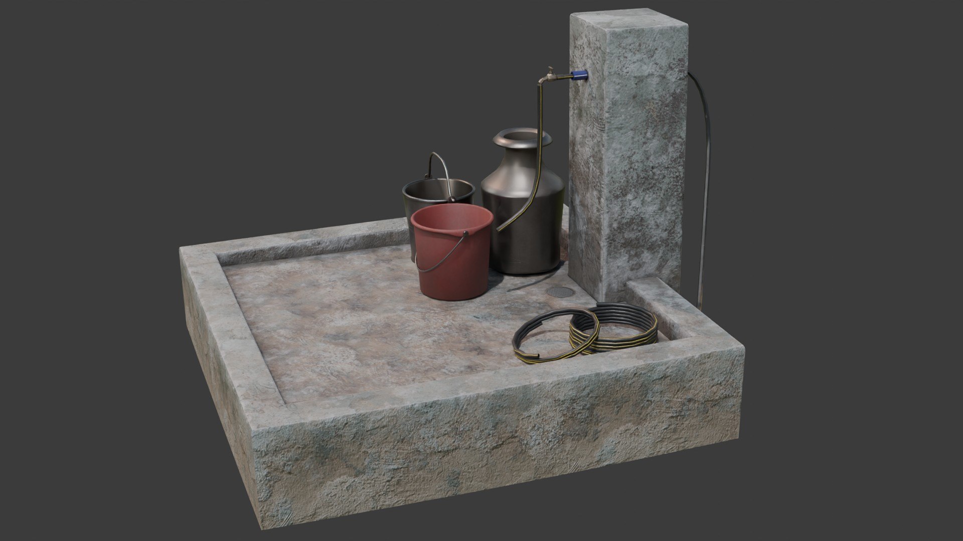3D Model Tap Water And Bucket - TurboSquid 2354780