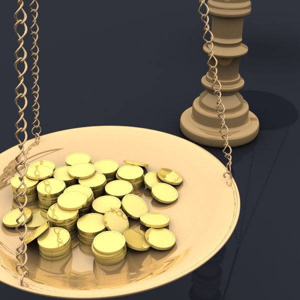modelo 3d Balanzas de balanza con monedas de oro - TurboSquid 484595