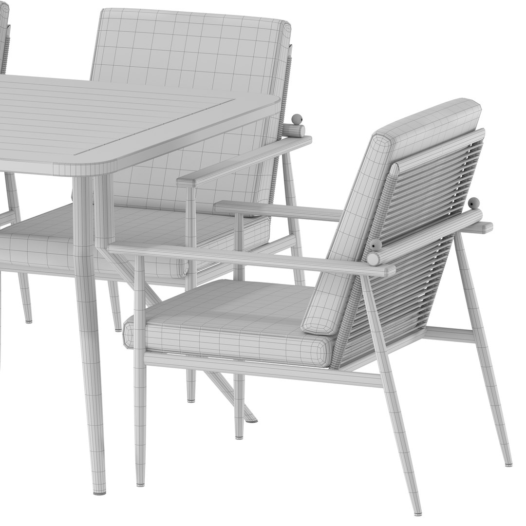 3D Sette Garden Voxel Table And Chair Model - TurboSquid 2050016