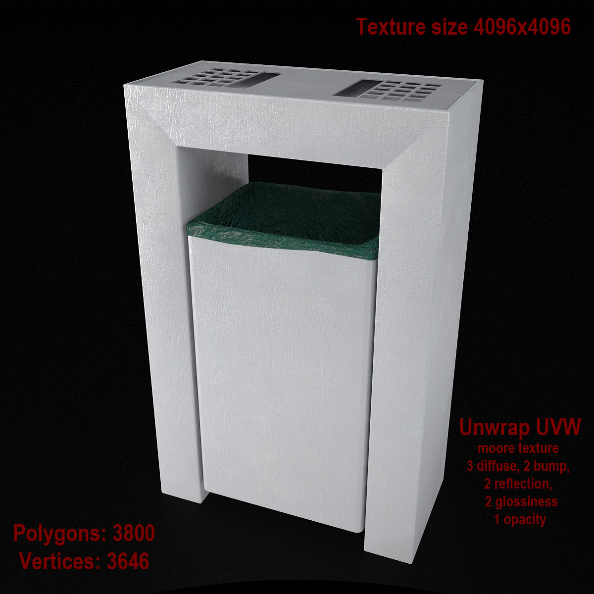 3d model dustbin 04 bin