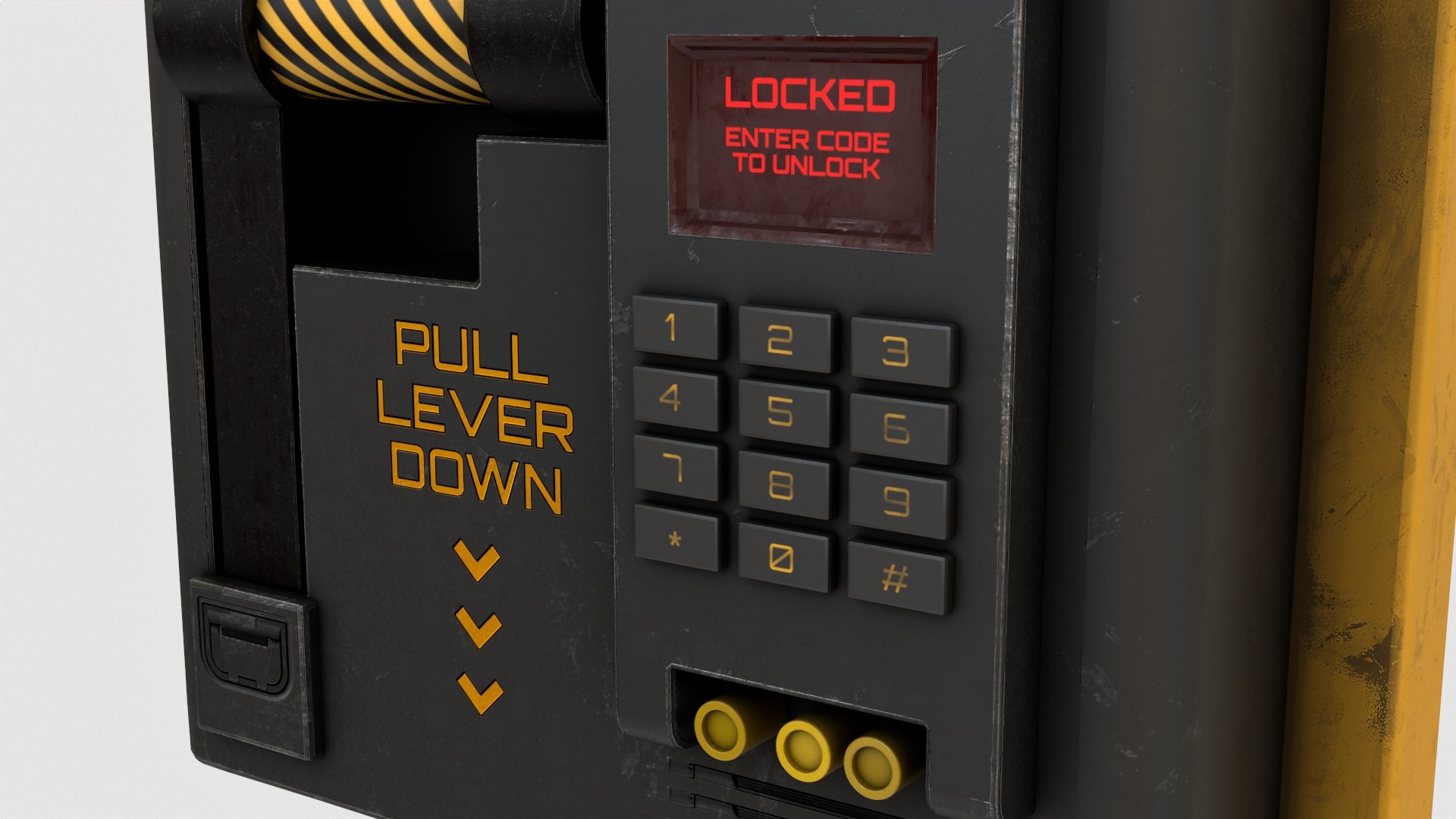 3D Model Sci-Fi Lock Door Lever - TurboSquid 2001757
