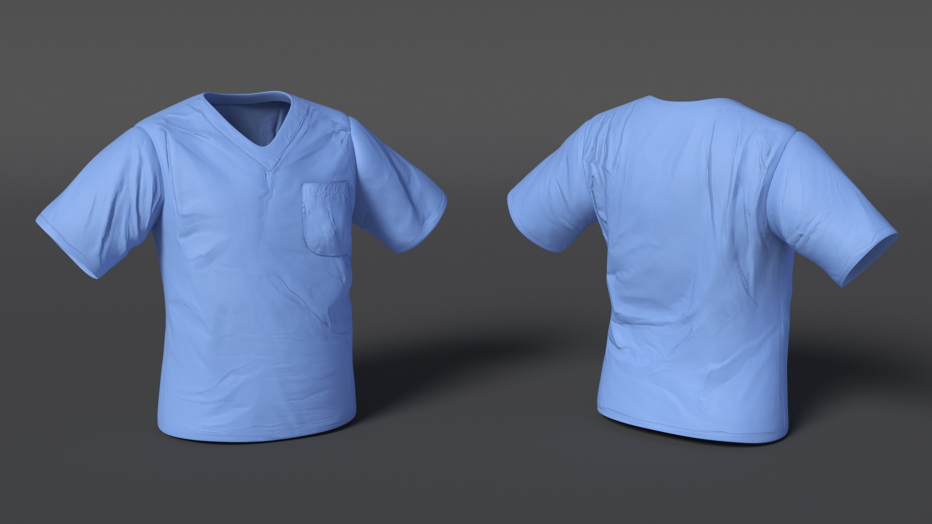 Surgeon Blue Scrubs Shirt 3D Model - TurboSquid 2241554