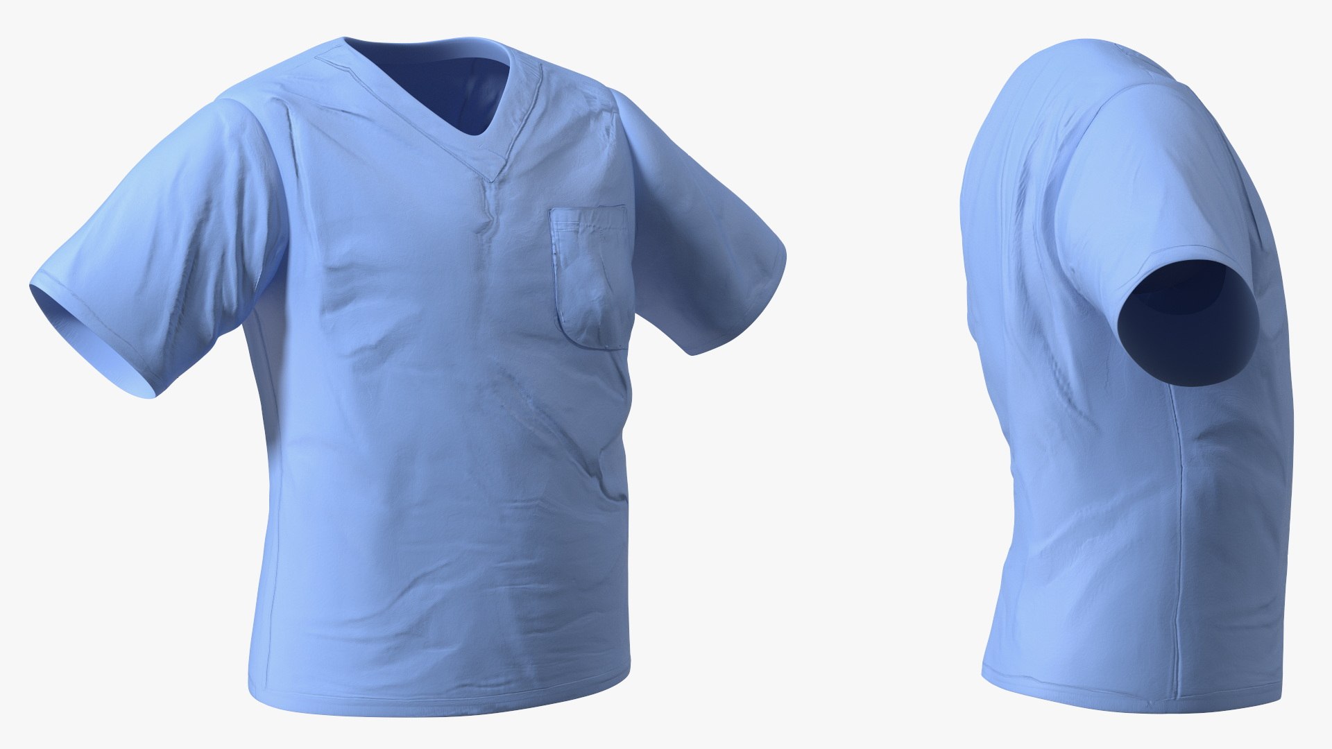 Surgeon Blue Scrubs Shirt 3D Model - TurboSquid 2241554