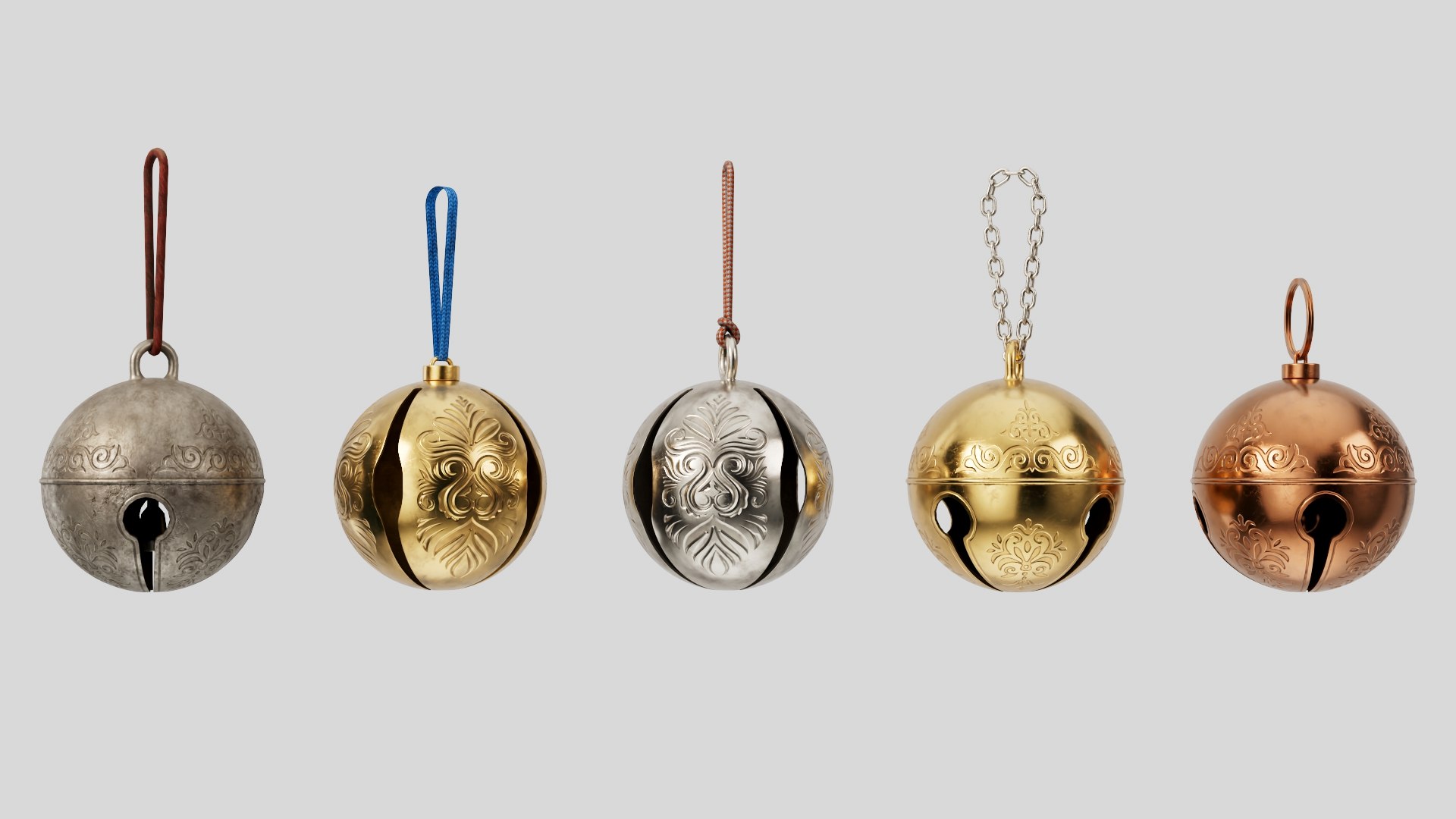 Christmas Bell Ball Builder With 15 Mesh 4 Skin And 3 Colors 3D Model ...