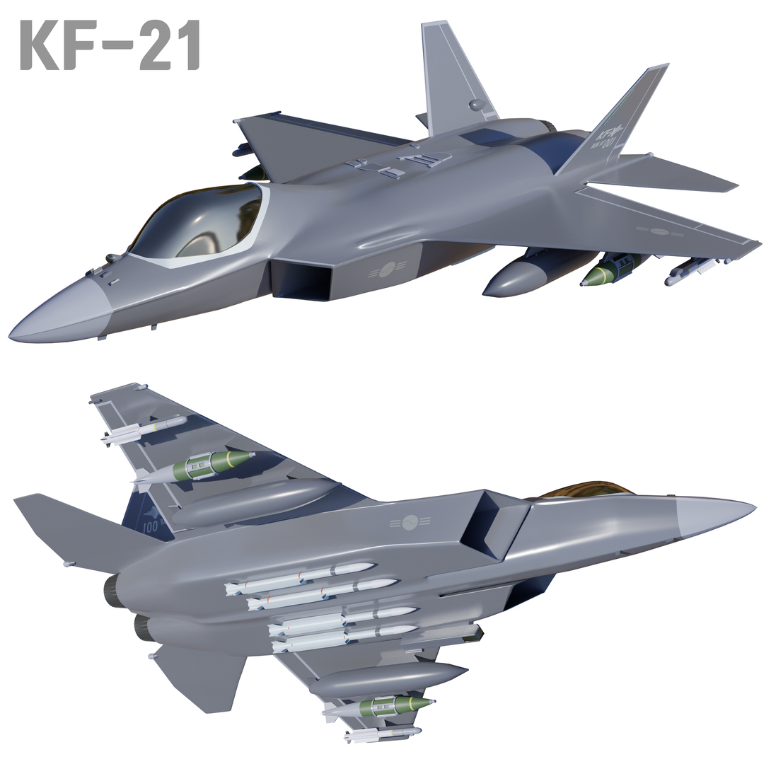 대한민국 KF-21 KFX 제트 전투기 블렌더 3D 모델 - TurboSquid 1719301