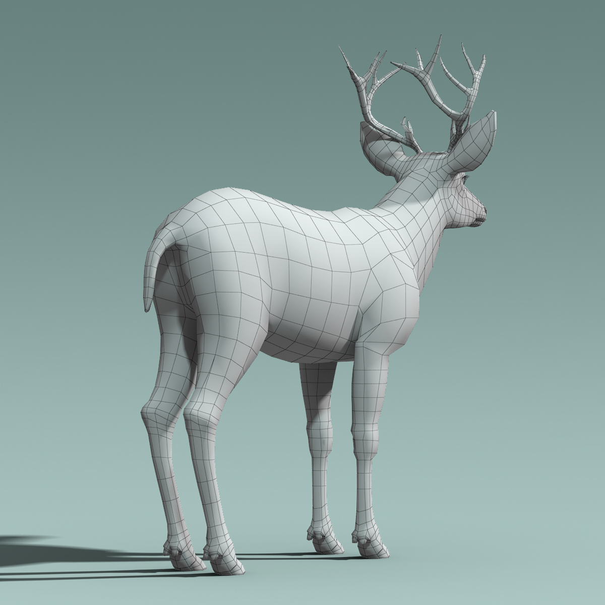 3d mule deer stag rigged model