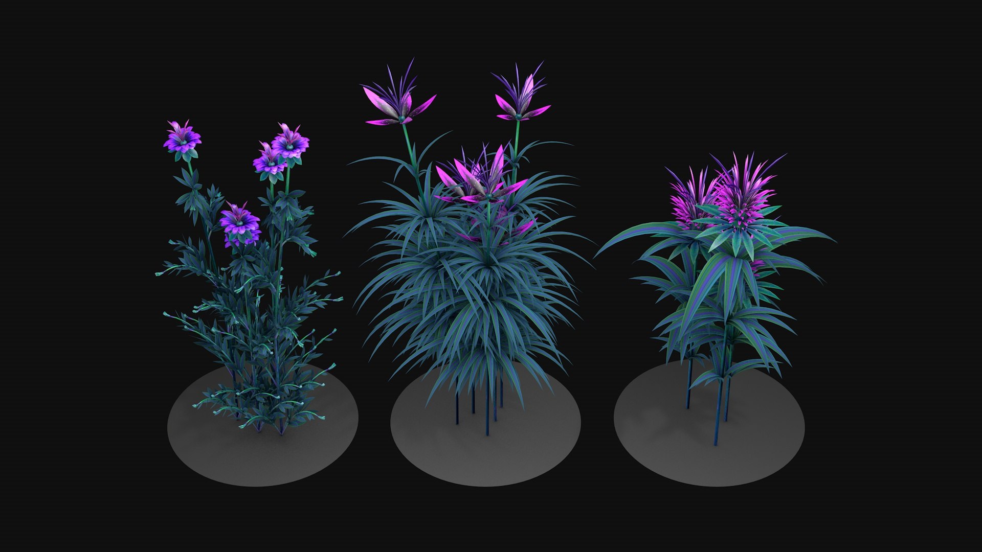 3D Alien Plants Flowers R2 - TurboSquid 2361601