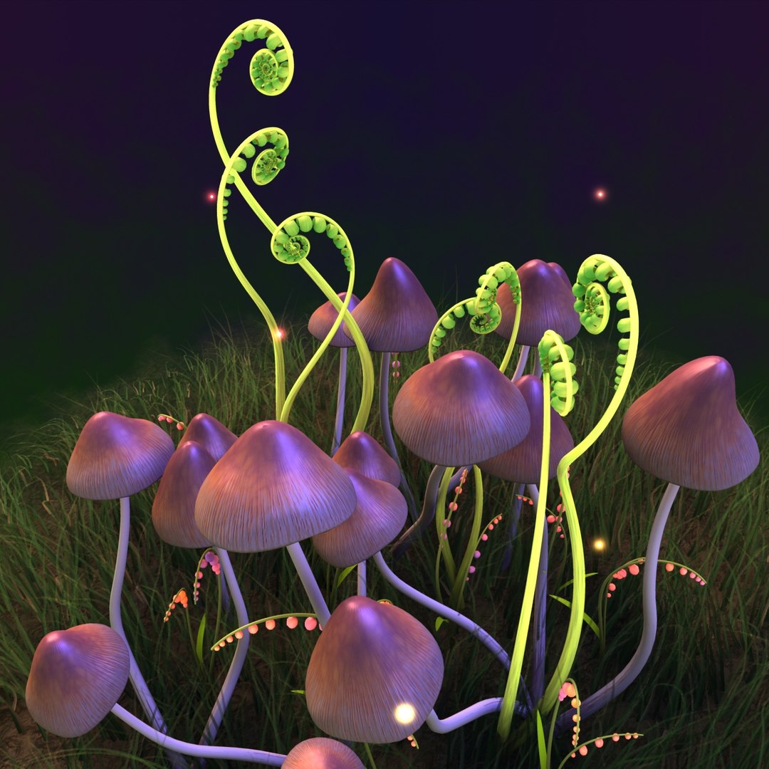 3D Model Fantasy Shrooms - TurboSquid 1262570