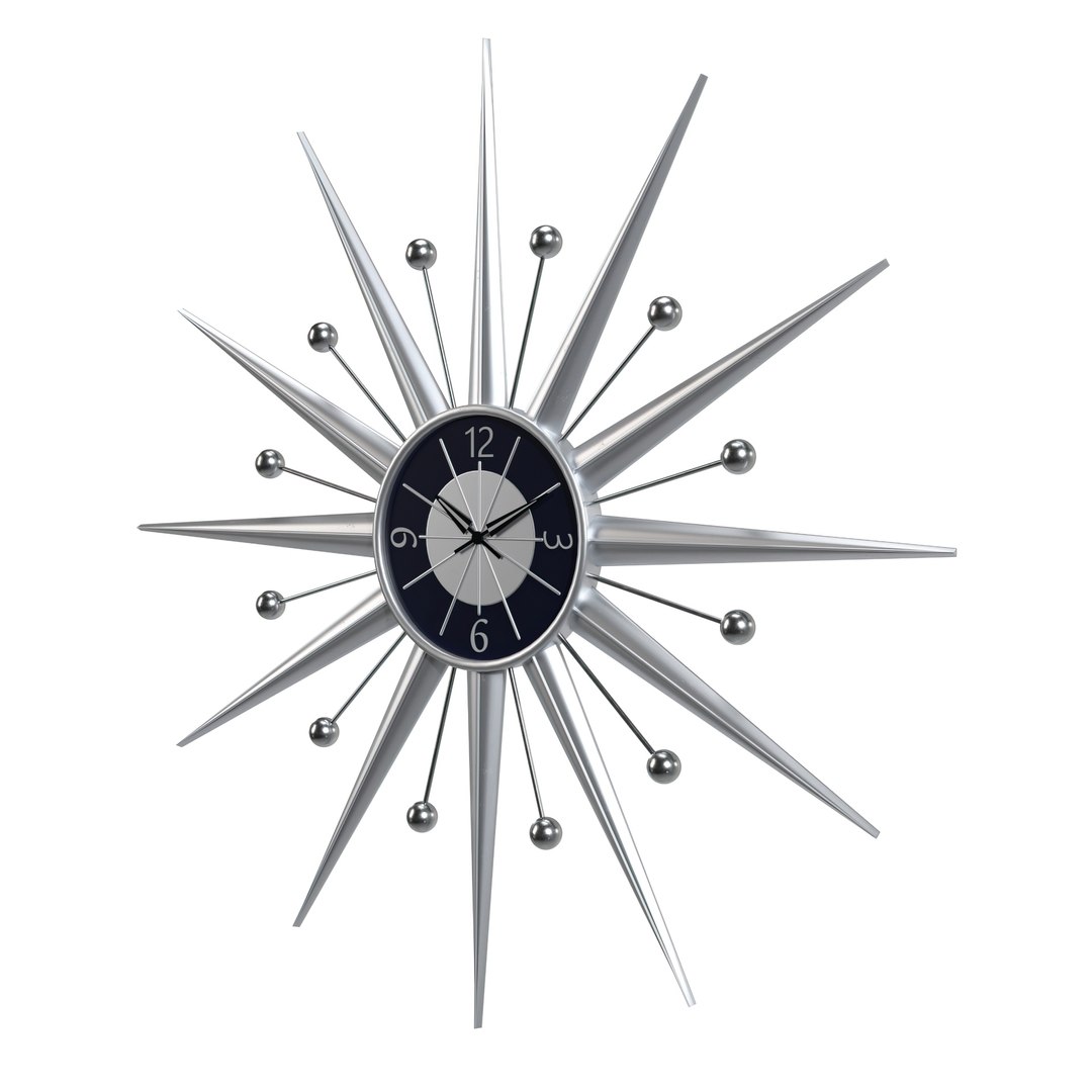 Sunburst Wall Clocks PBR Model - TurboSquid 2242693