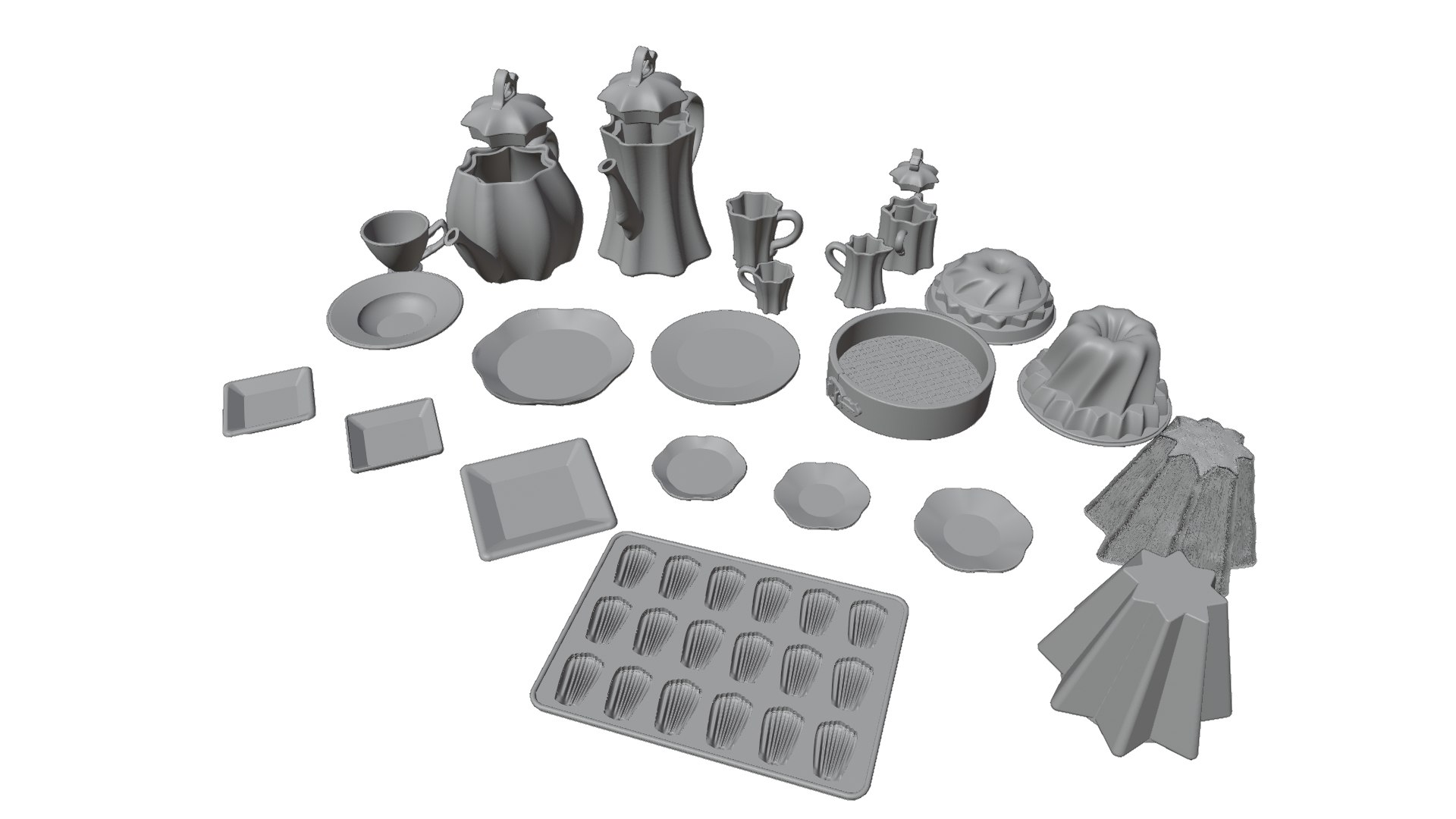 3D Dollhouse Tableware Set - TurboSquid 1945944