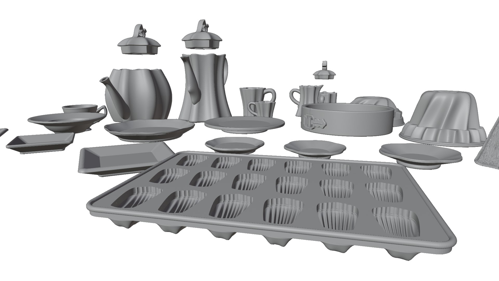 3D Dollhouse Tableware Set - TurboSquid 1945944