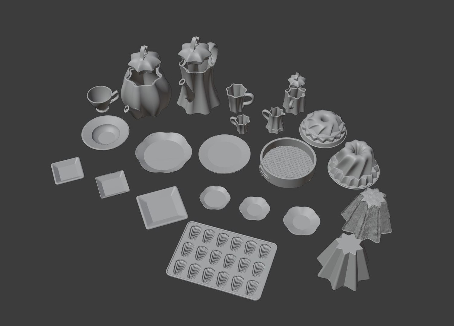 3D Dollhouse Tableware Set - TurboSquid 1945944