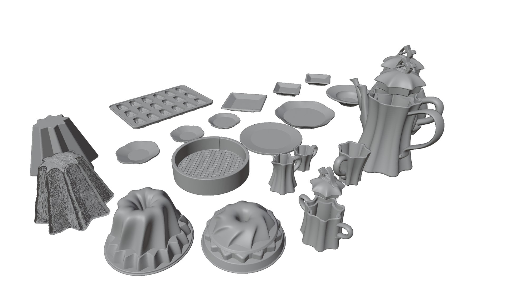 3D Dollhouse Tableware Set - TurboSquid 1945944