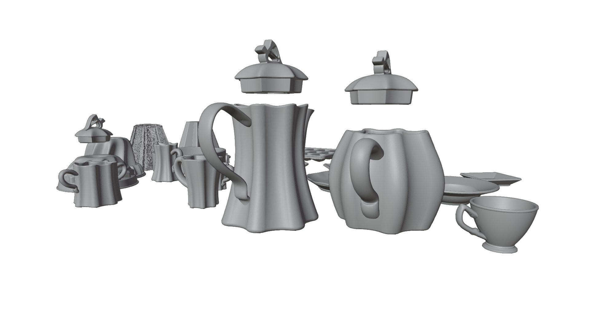 3D Dollhouse Tableware Set - TurboSquid 1945944