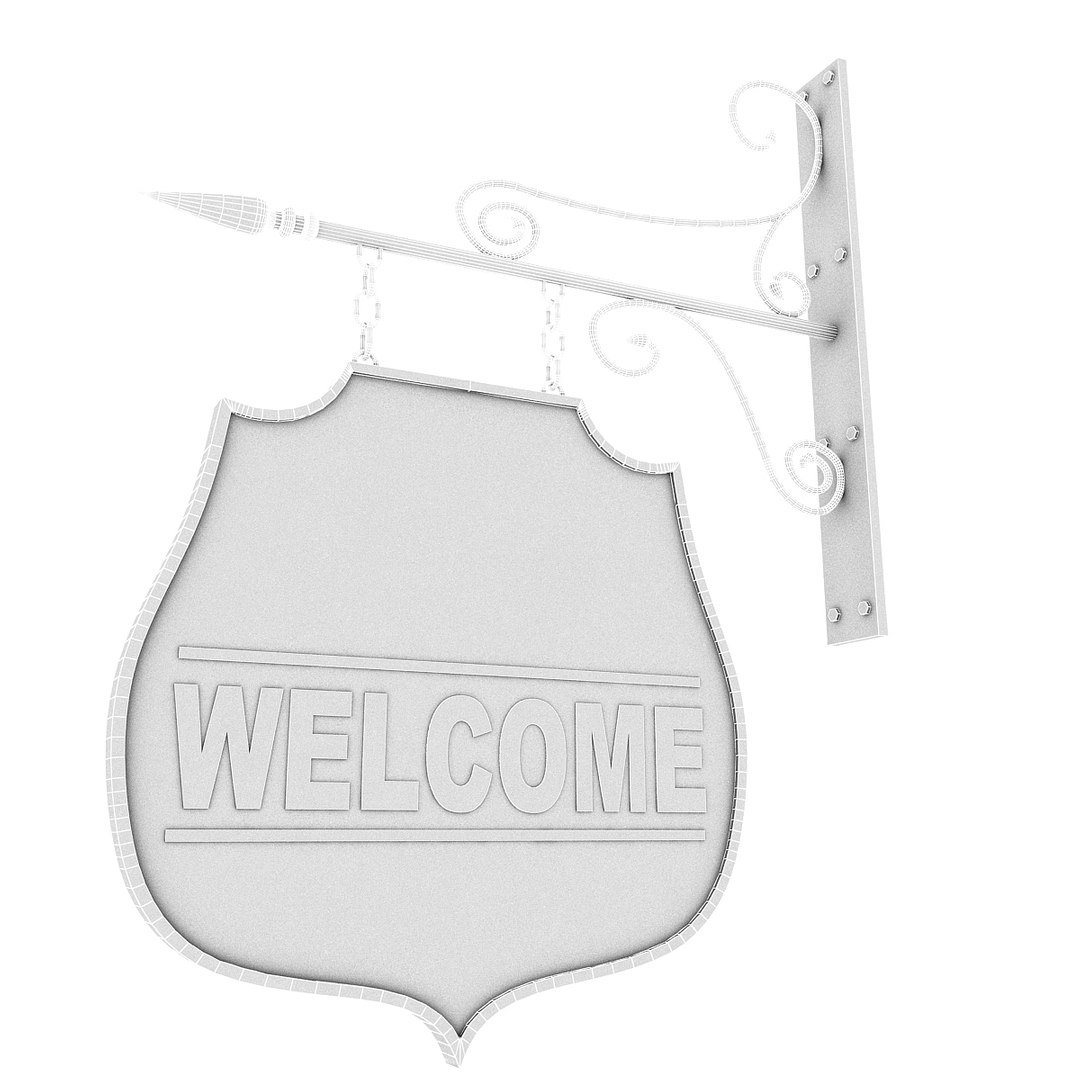 Welcome sign 3D model - TurboSquid 1439582