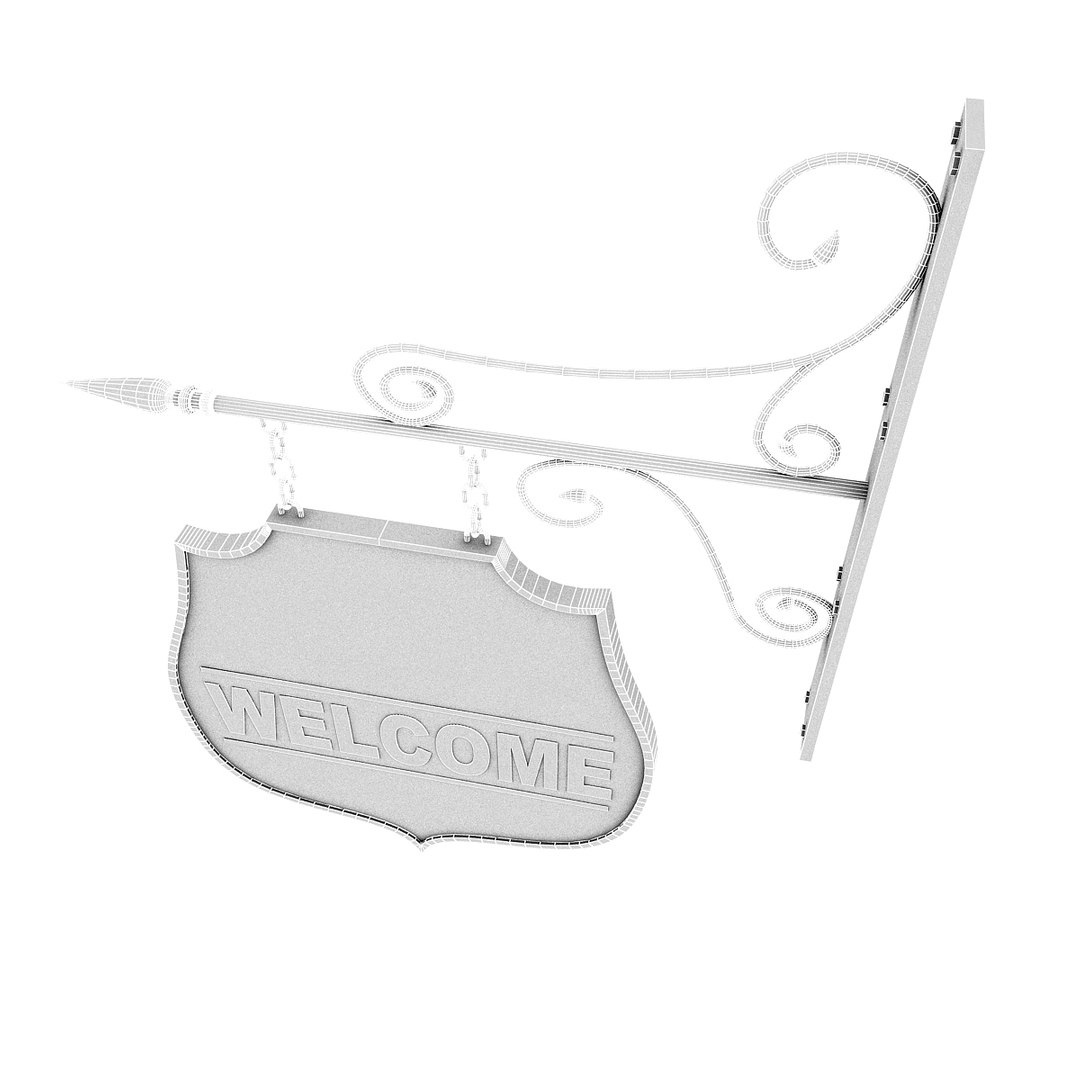 Welcome sign 3D model - TurboSquid 1439582
