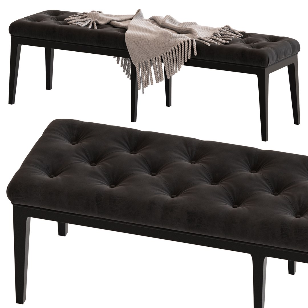 Coco Republic Piccadilly Tufted Bench 3D - TurboSquid 2166956