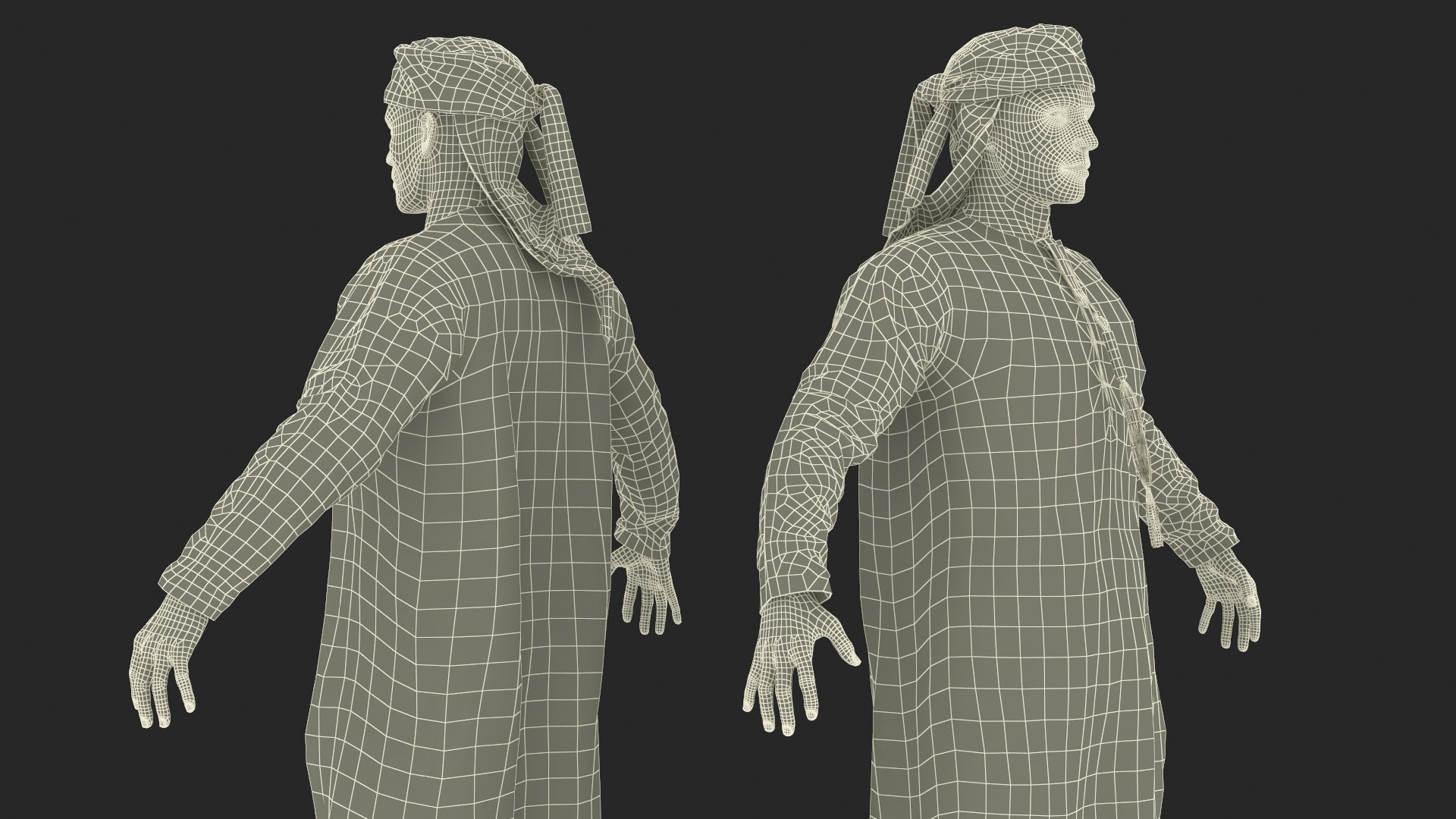 3D Islamic Traditional Clothing On Man Black Model - TurboSquid 2450219