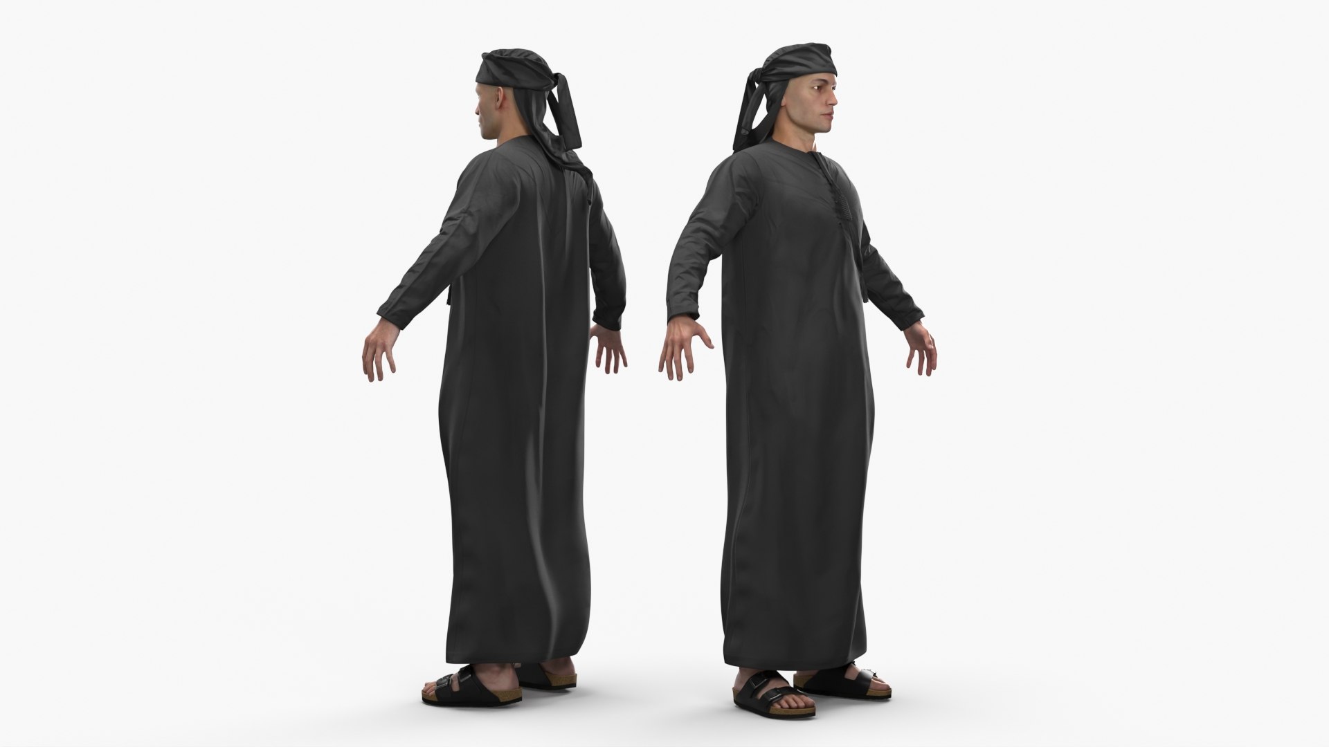 3D Islamic Traditional Clothing On Man Black Model - TurboSquid 2450219