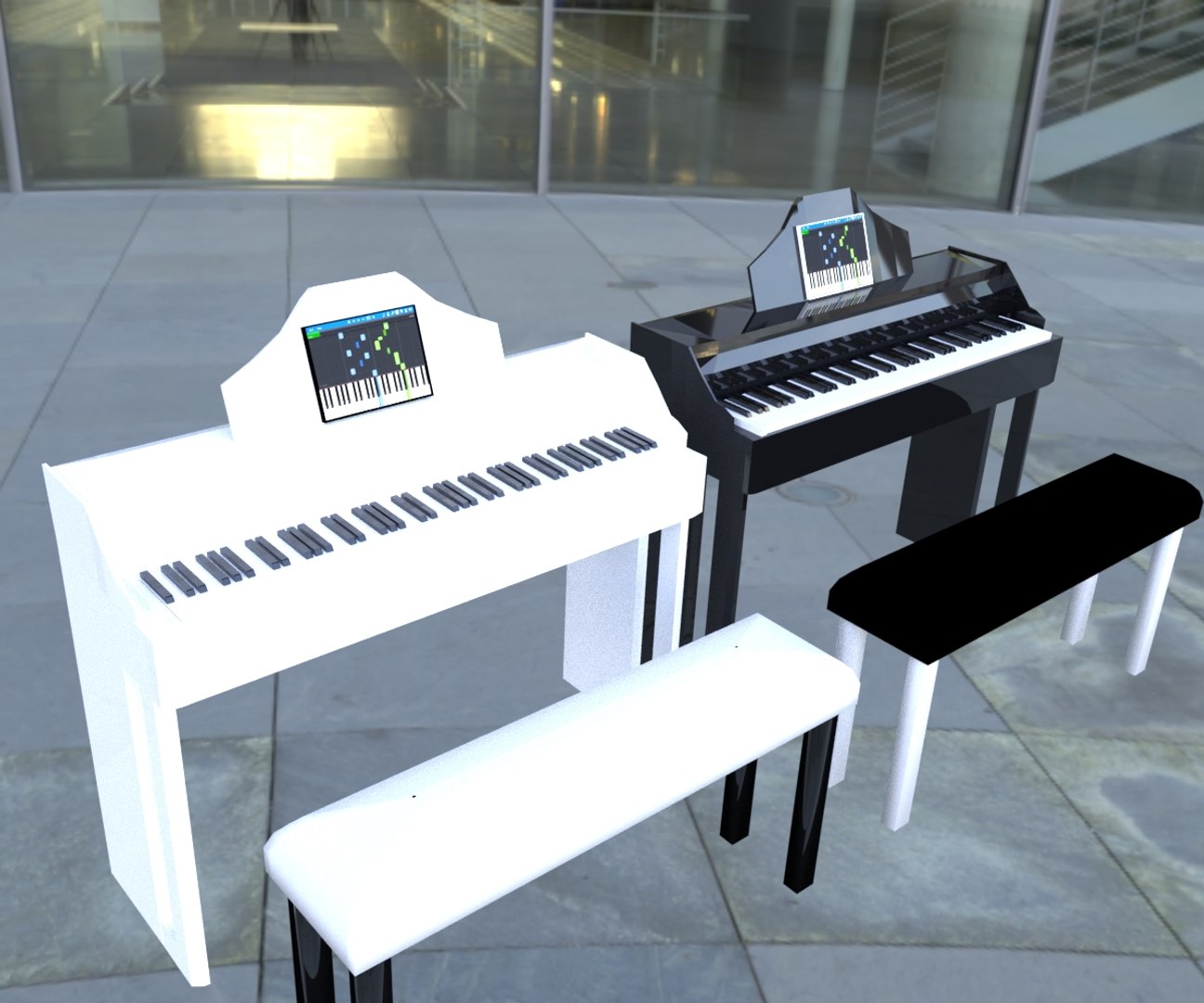 3D Blender Piano Model - TurboSquid 1387669