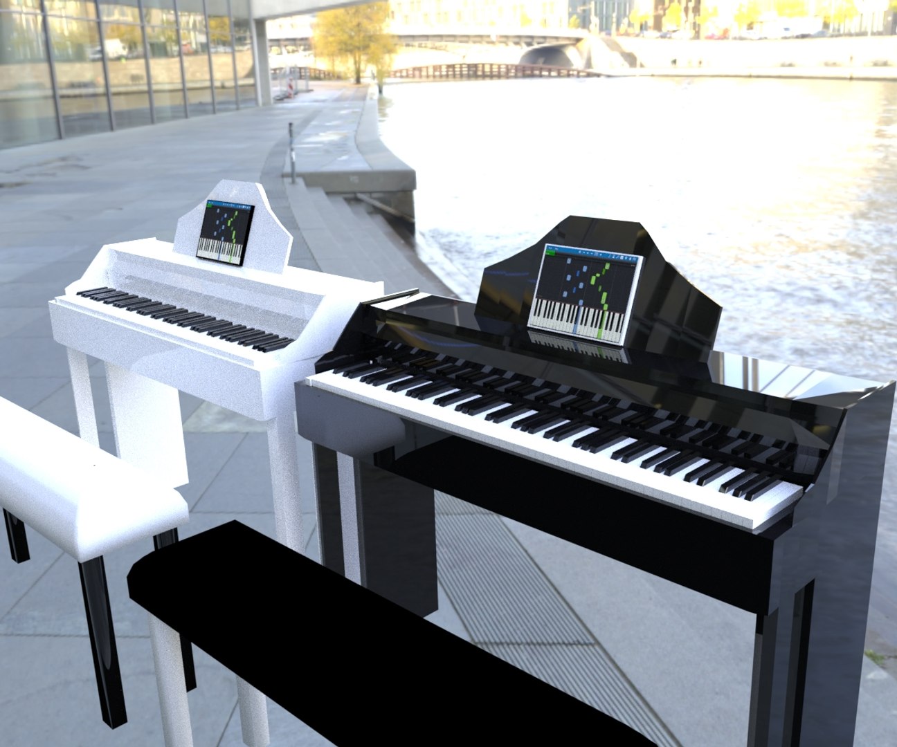 3D Blender Piano Model - TurboSquid 1387669