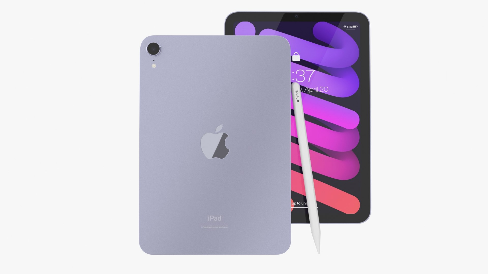 IPad Mini 2021 Purple With Apple Pencil 3D Model - TurboSquid 1799561