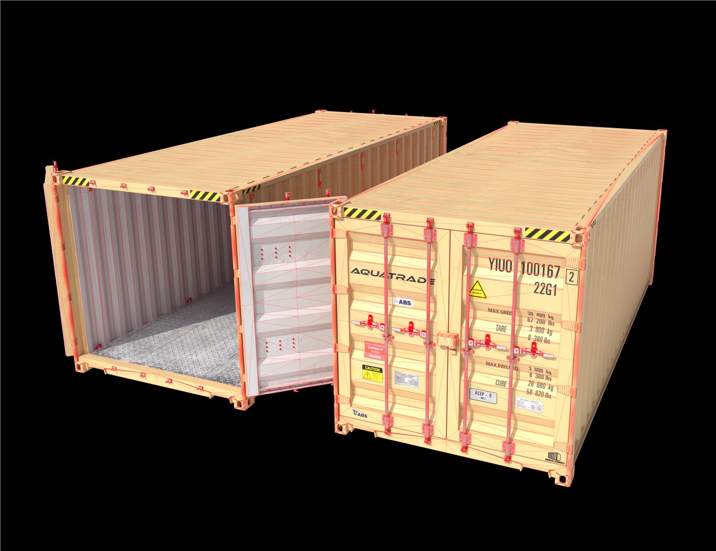 20ft Cargo Container Military Beige 3D Model - TurboSquid 2205834