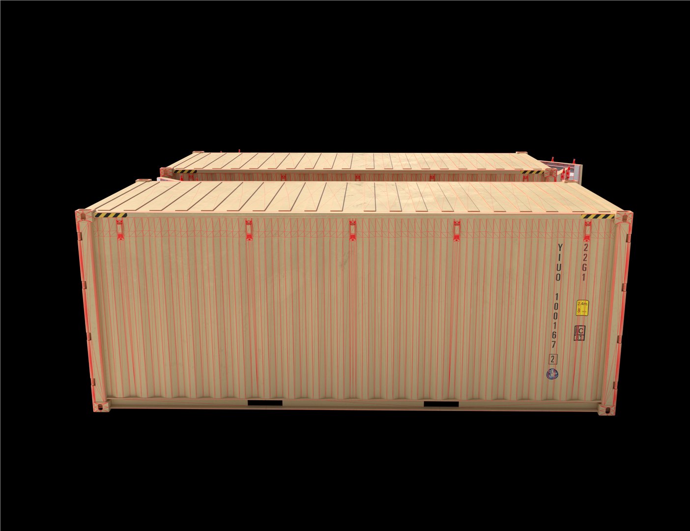 20ft Cargo Container Military Beige 3D Model - TurboSquid 2205834