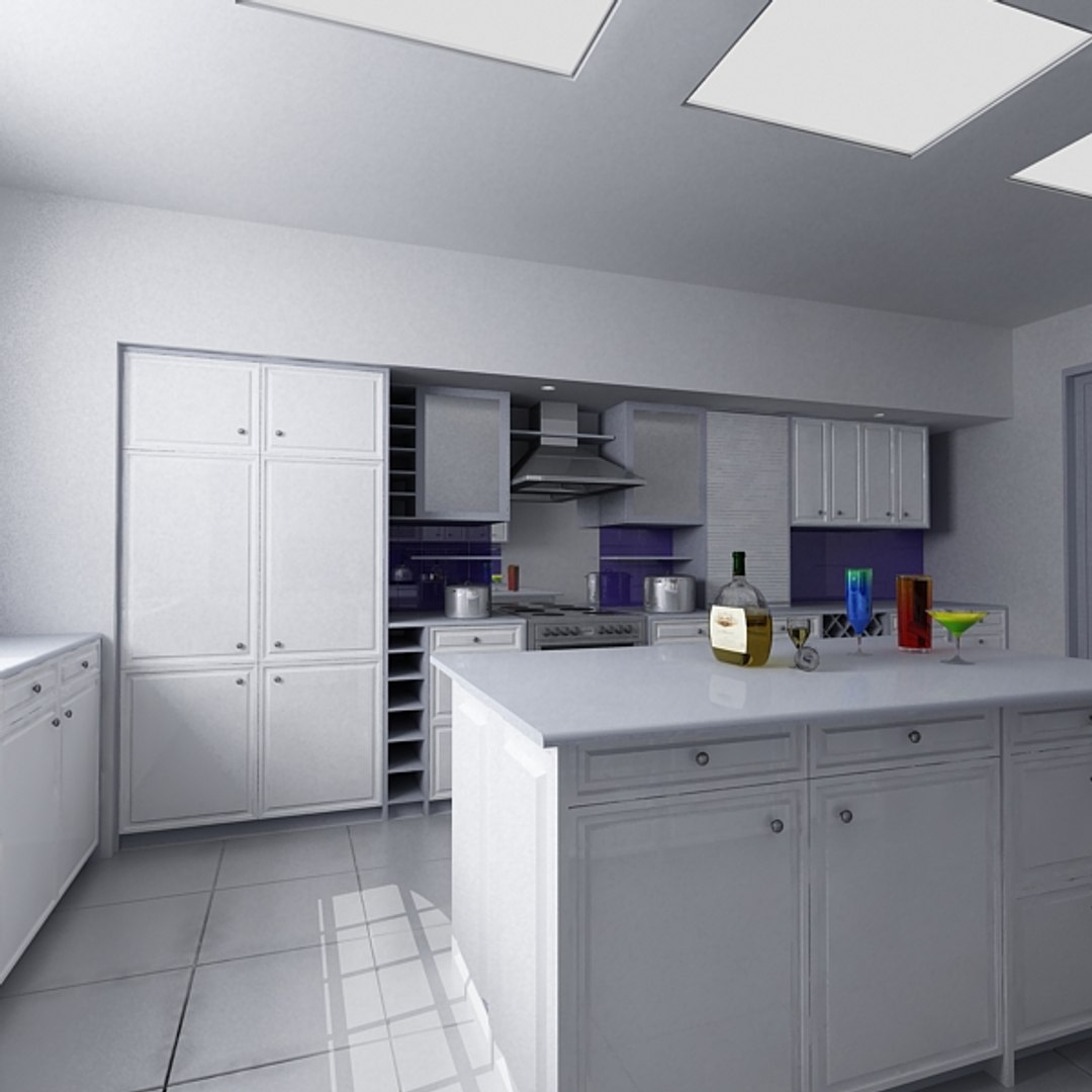 Kitchen Interior House 3d 3ds