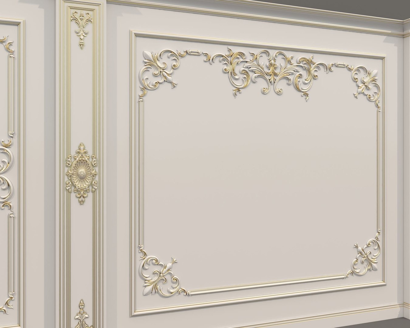 3D Wall Molding In Classic French Style 36 Model - TurboSquid 2273587