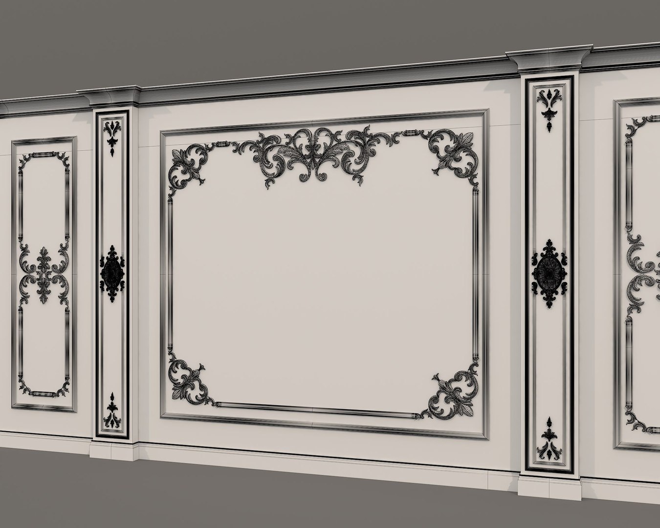 3D Wall Molding In Classic French Style 36 Model - TurboSquid 2273587