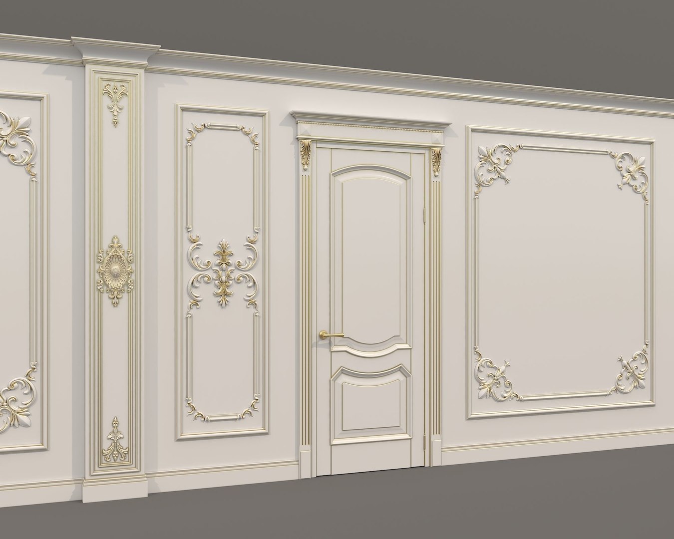 3D Wall Molding In Classic French Style 36 Model - TurboSquid 2273587