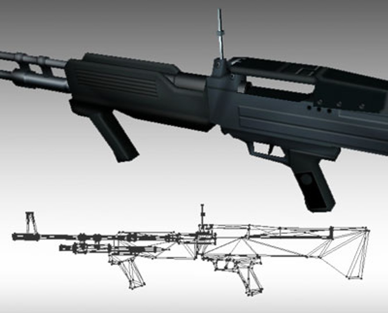 3d m60e4 machine gun model