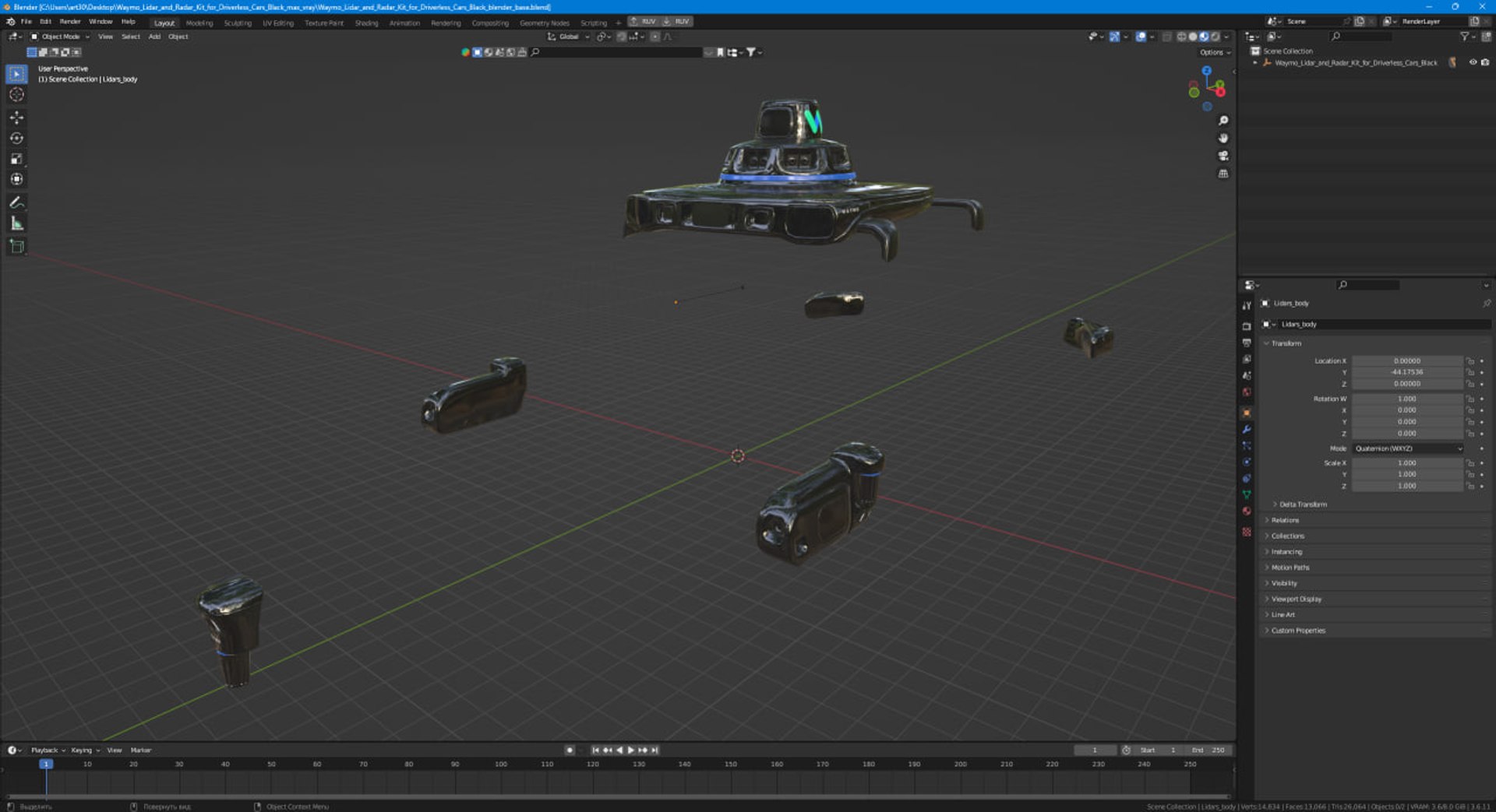 3D Waymo Lidar And Radar Kit For Driverless Cars Black - TurboSquid 2413189