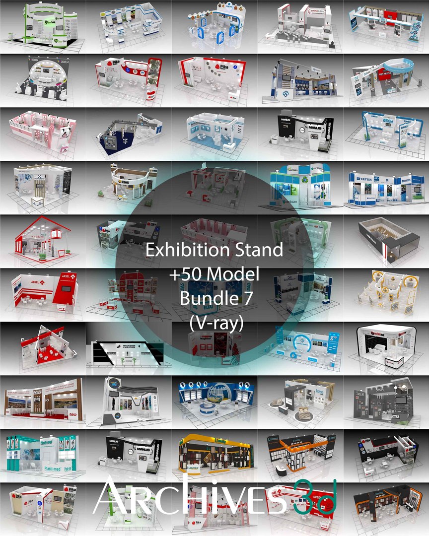 modelo 3d Exhibition Stand 50 Model Bundle 7 V-ray - TurboSquid 2030472