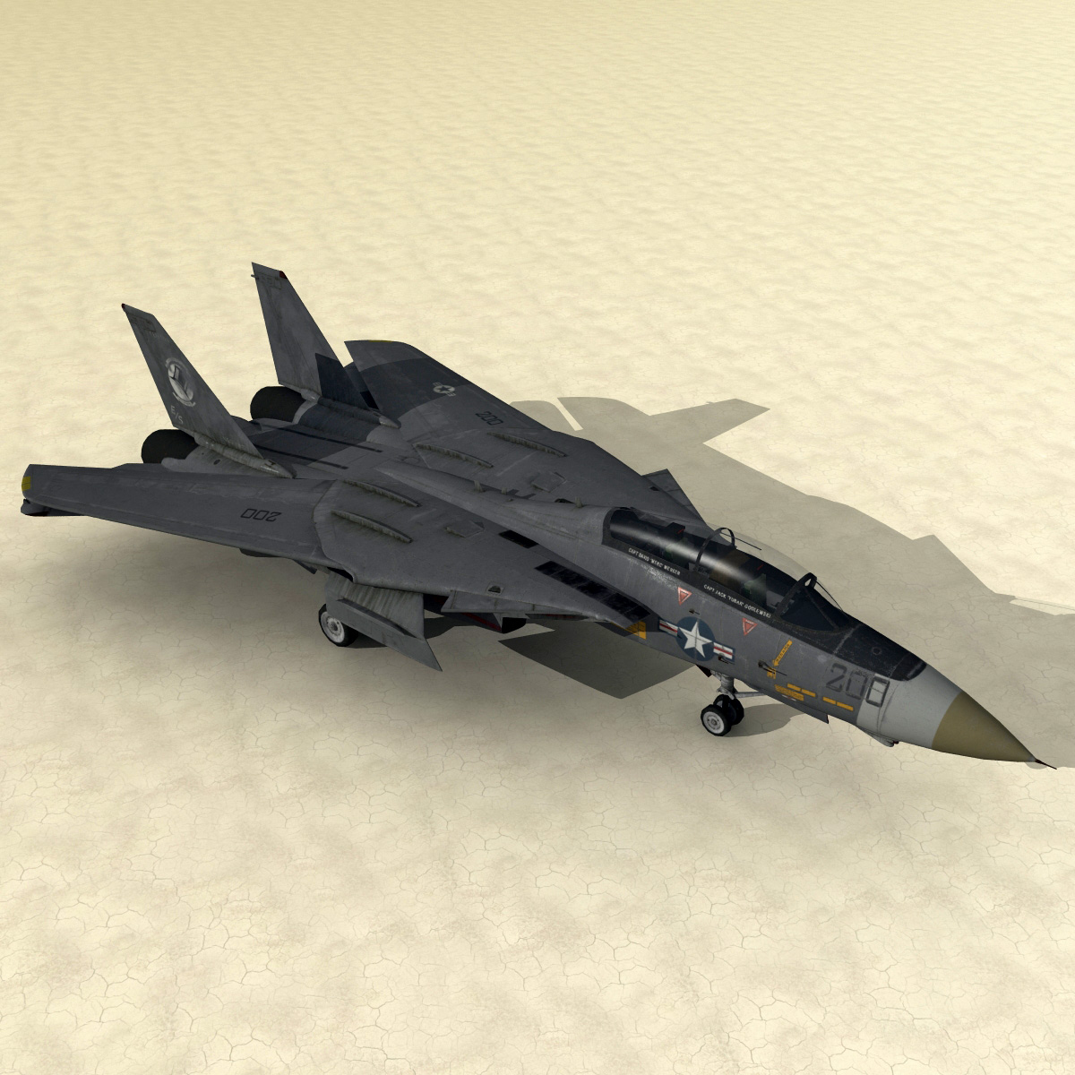 f-14 tomcat low-poly 3d model