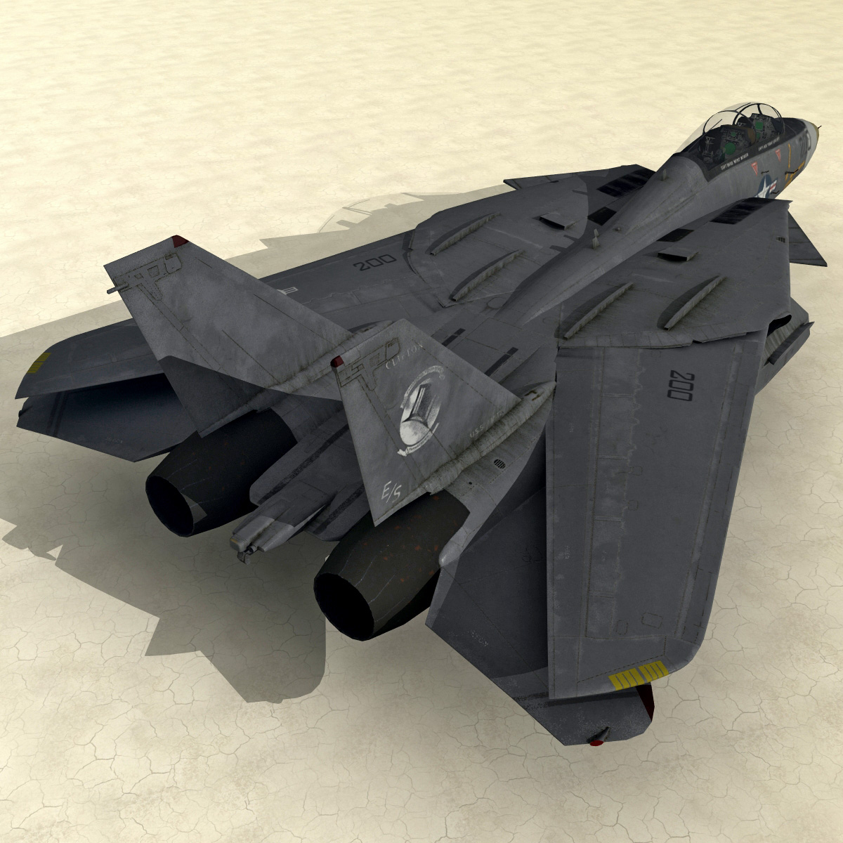 f-14 tomcat low-poly 3d model