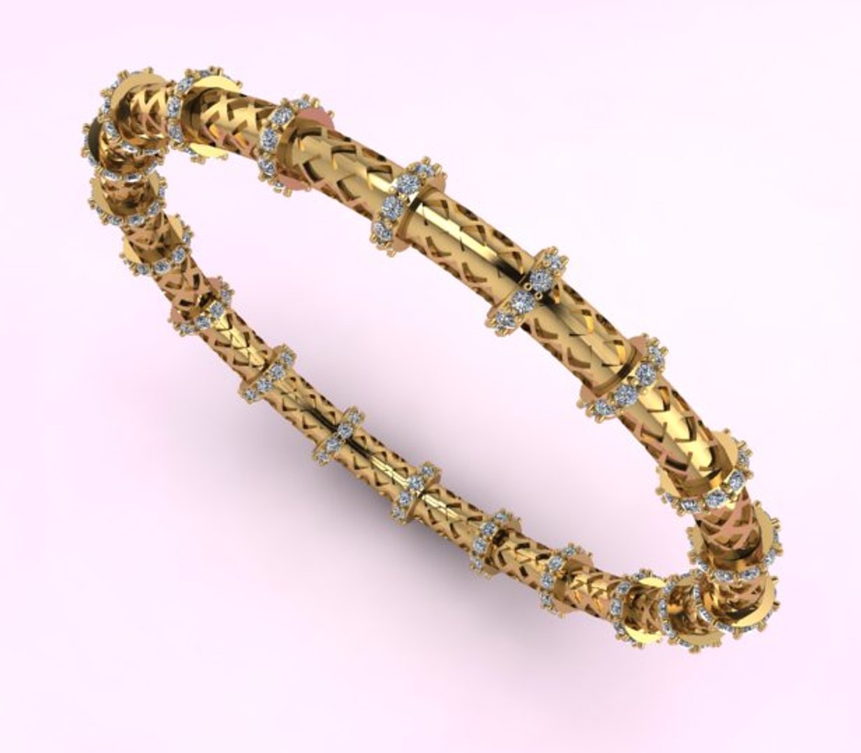 3D Model Bangles Gold Silver - TurboSquid 1623468