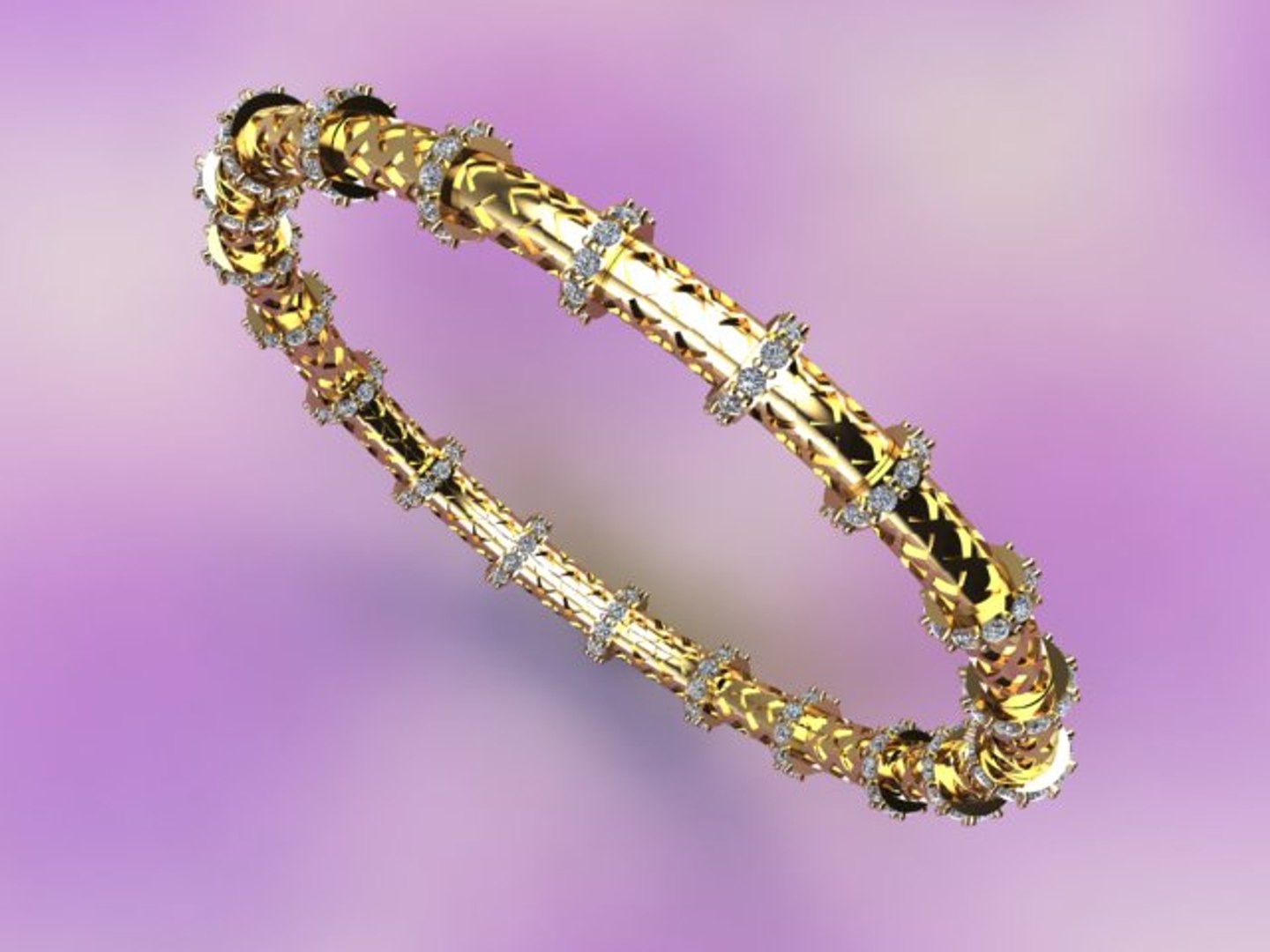 3D Model Bangles Gold Silver - TurboSquid 1623468