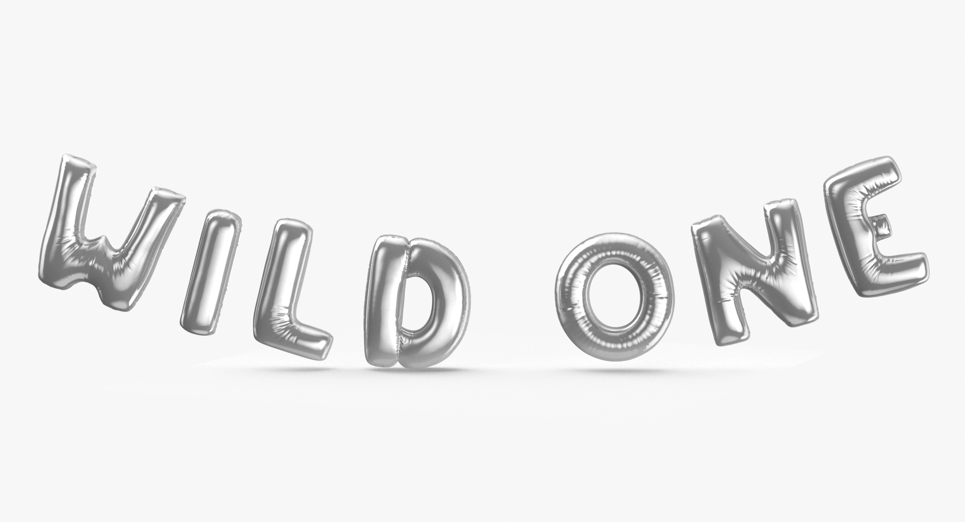 Foil Baloon Words Wild One Silver 3D - TurboSquid 1747490