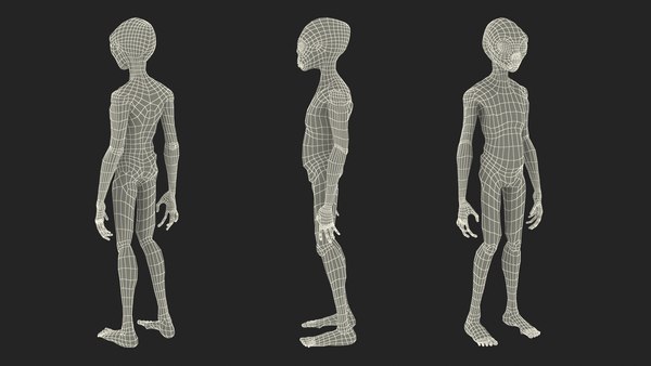 3D model Humanoid Alien Standing Pose Fur - TurboSquid 1871193