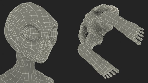 3D model Humanoid Alien Standing Pose Fur - TurboSquid 1871193