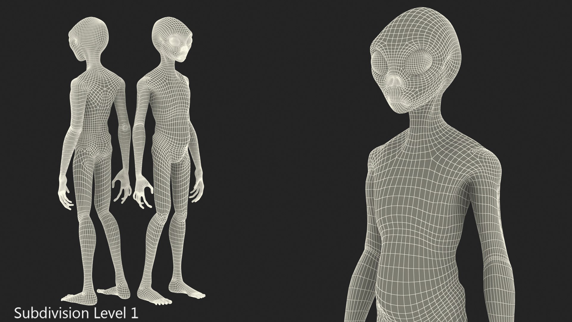 3D Model Humanoid Alien Standing Pose Fur - TurboSquid 1871193