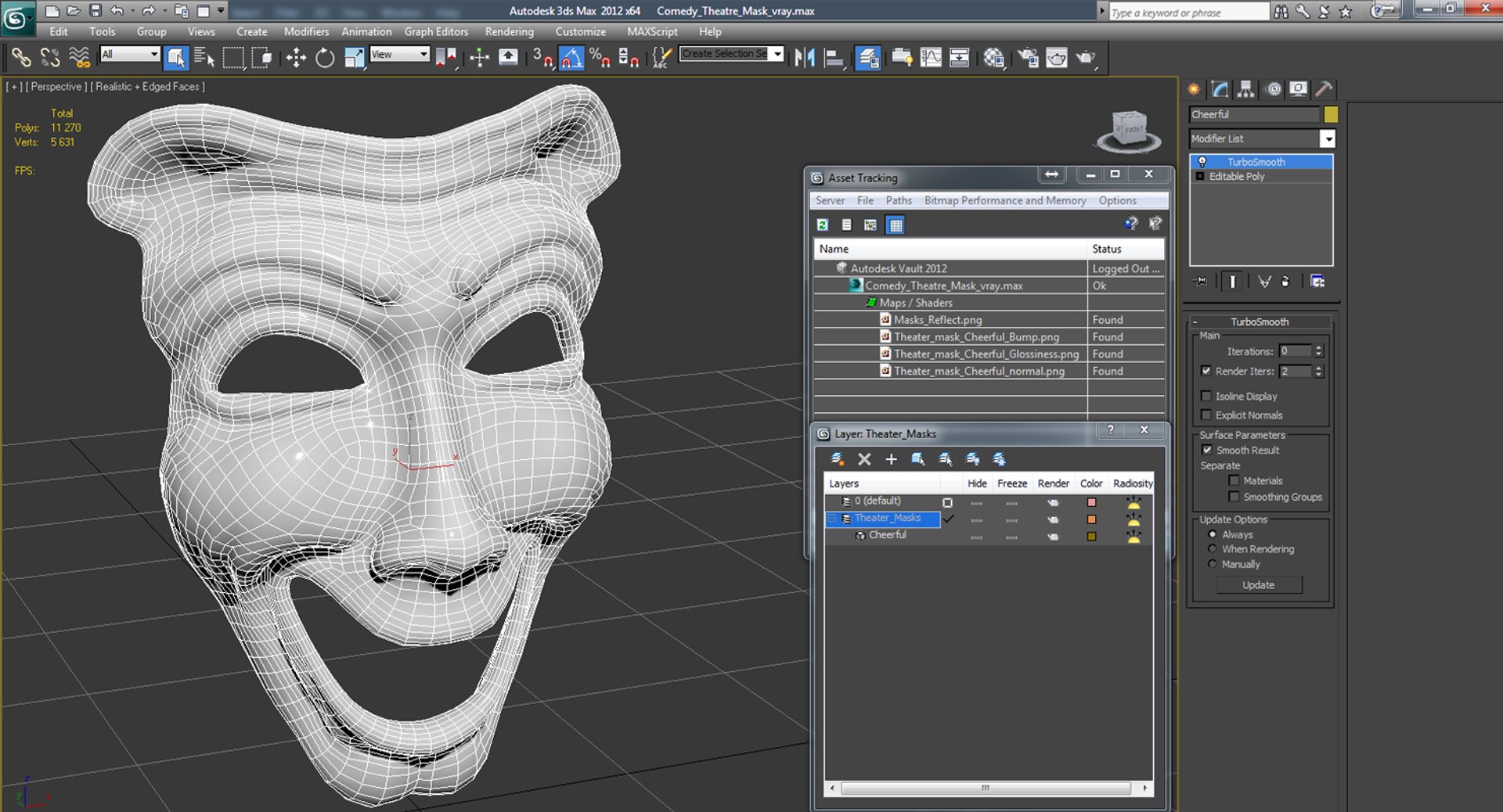 Comedy Theatre Mask Model - TurboSquid 1292010