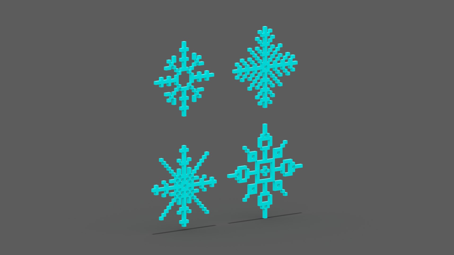 Pixel Snowflake 3D - TurboSquid 2144975