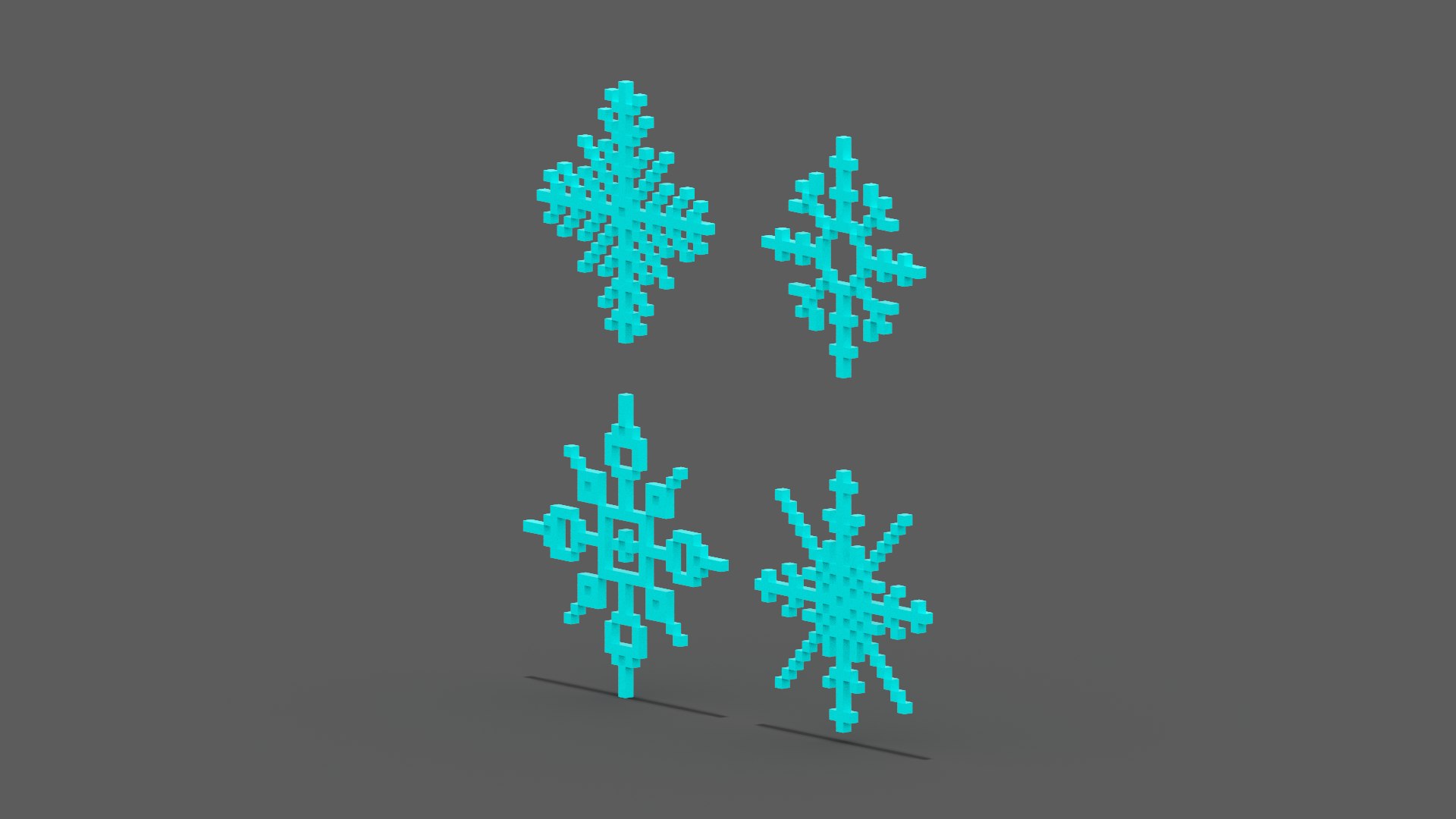 Pixel Snowflake 3D - TurboSquid 2144975