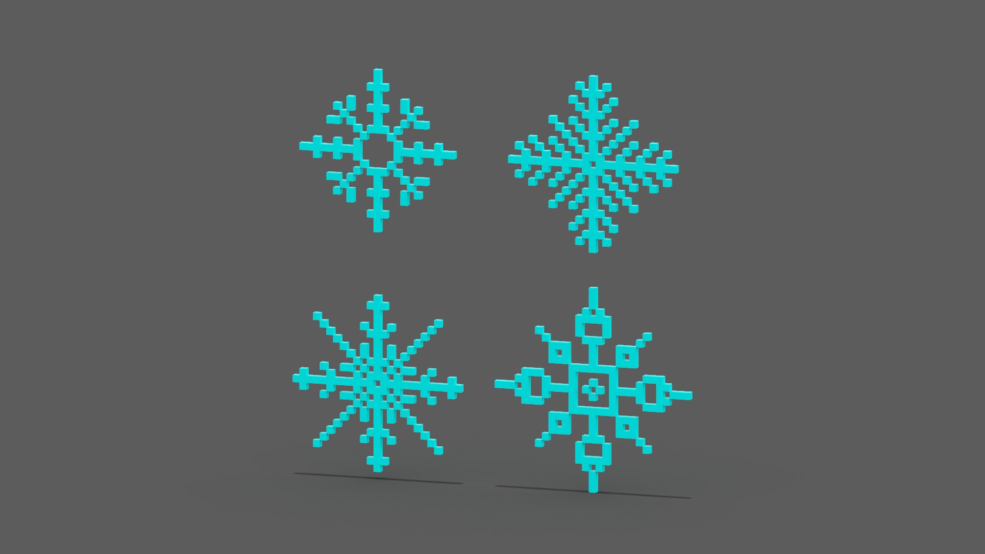 Pixel Snowflake 3D - TurboSquid 2144975