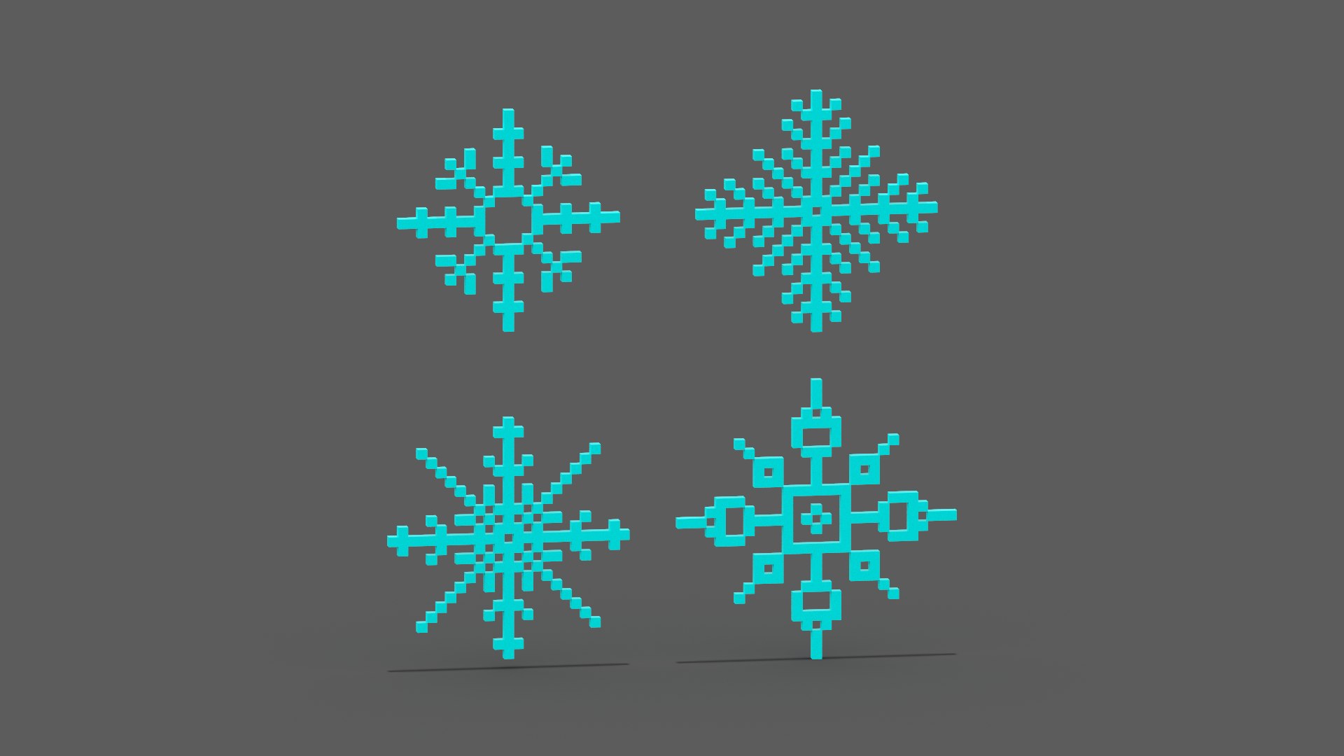 Pixel Snowflake 3D - TurboSquid 2144975