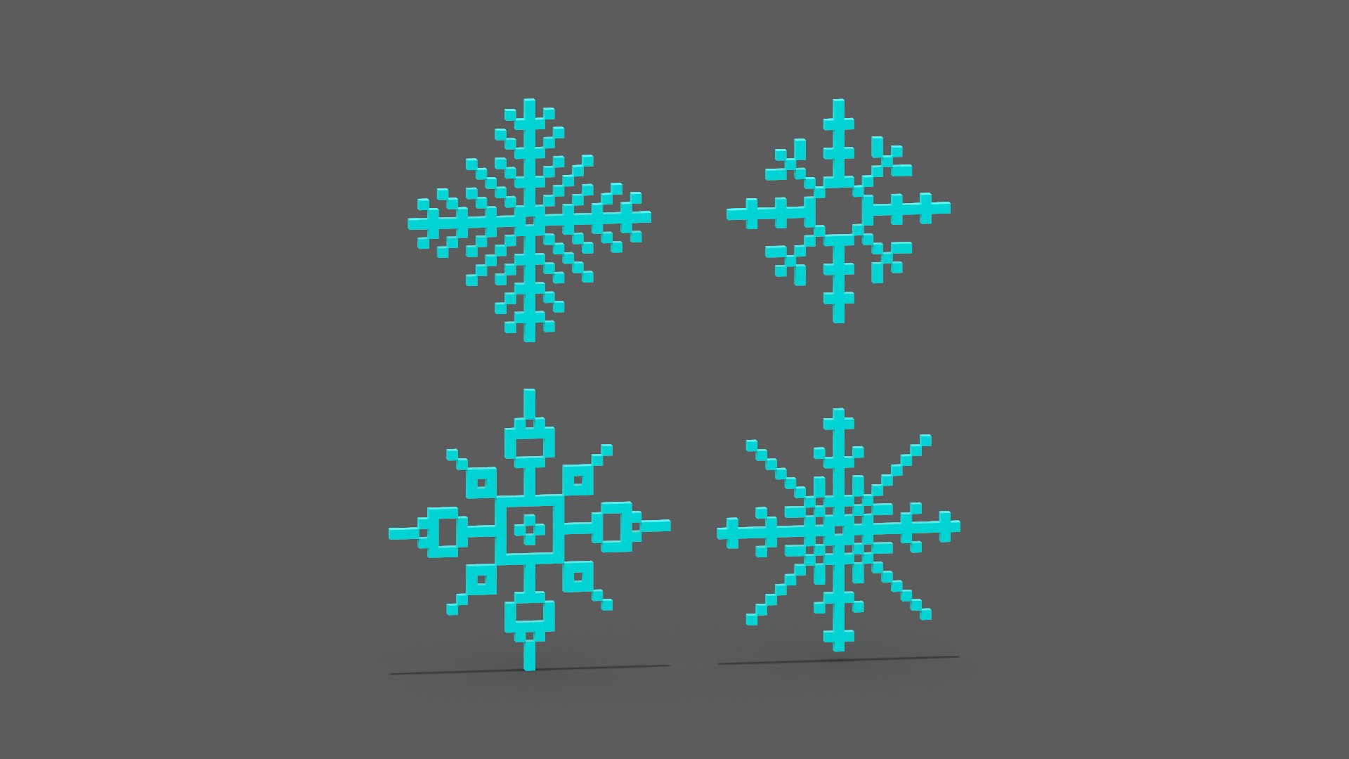 Pixel Snowflake 3D - TurboSquid 2144975