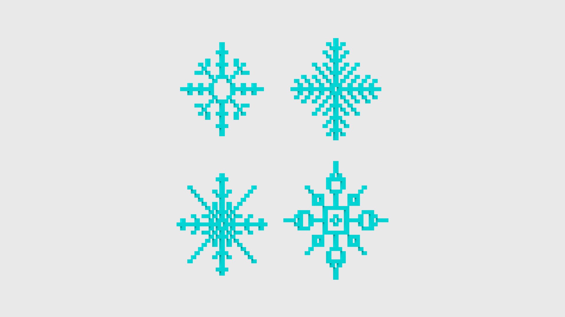 Pixel Snowflake 3D - TurboSquid 2144975